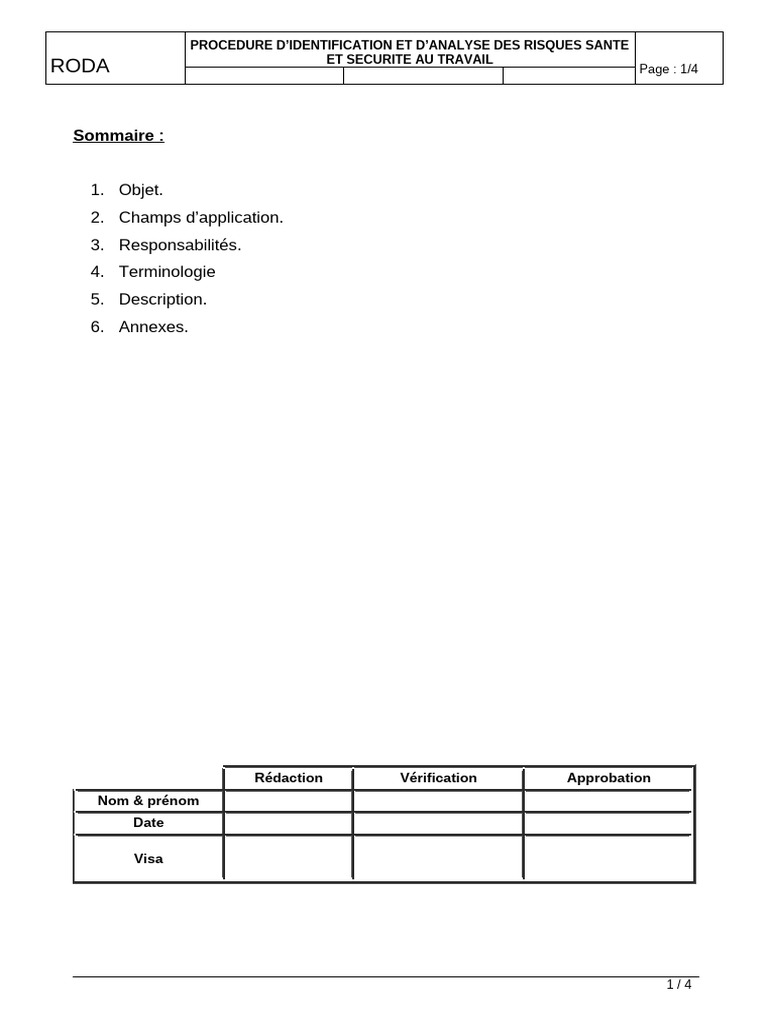 Procédure Identification, Analyse Et Évaluation Des Risques SST | PDF | Risque | Gestion des risques