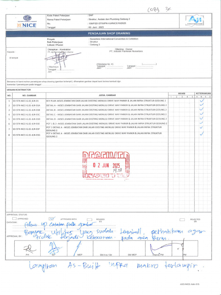 138 Shop Drawing PT AKU - STR - Key Plan Akses Jembatan Dari Jalan ...