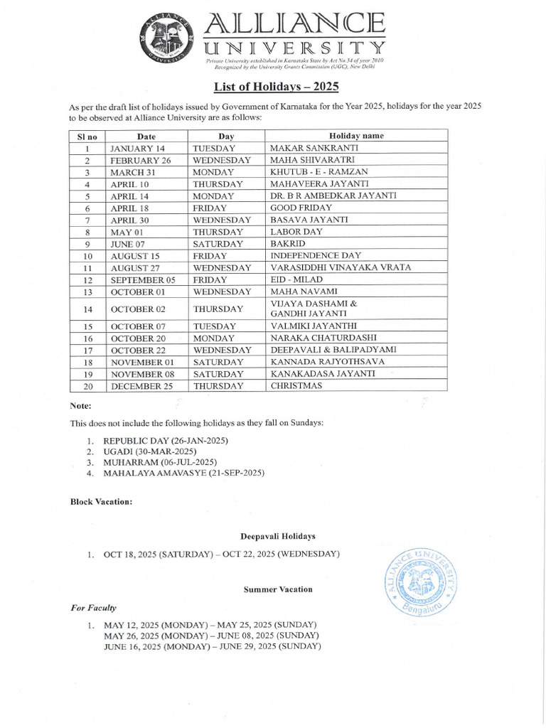 List of Holidays | PDF