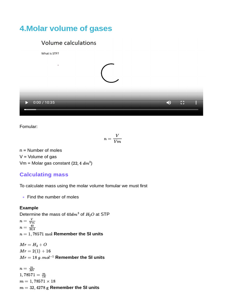 4.molar Volume of Gases | PDF