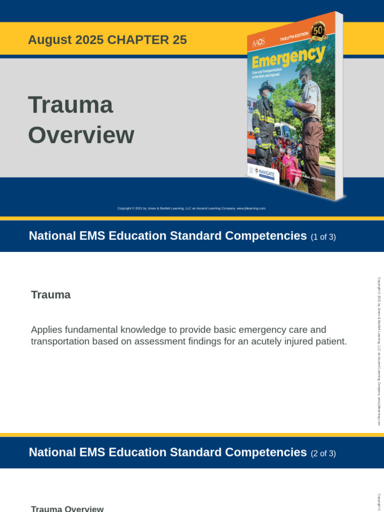 Aug 2025 CH 25 Trauma Overview | PDF | Airbag | Major Trauma