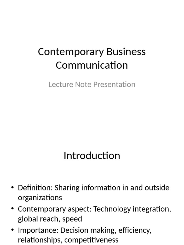 Contemporary Business Communication | PDF