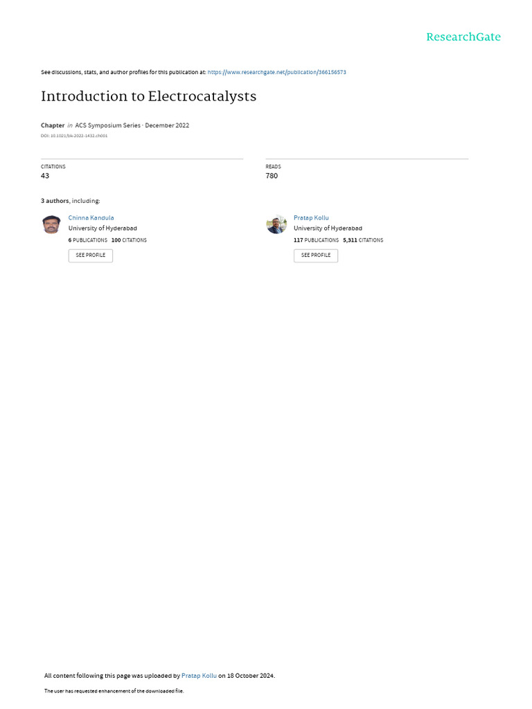 Banoth Et Al 2022 Introduction to Electrocatalysts (1) | PDF ...