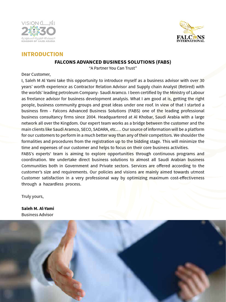 Falcons Advanced Business Solutions Co. Profile | PDF | Audit | Saudi ...
