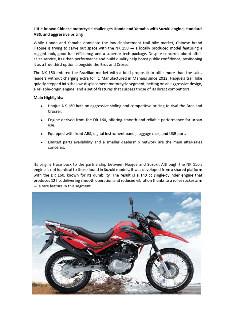 Little-Known Chinese Motorcycle Challenges Honda and Yamaha With Suzuki ...