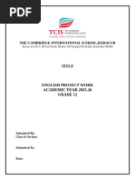 Class 12 English Project Guidelines | PDF | Social Science
