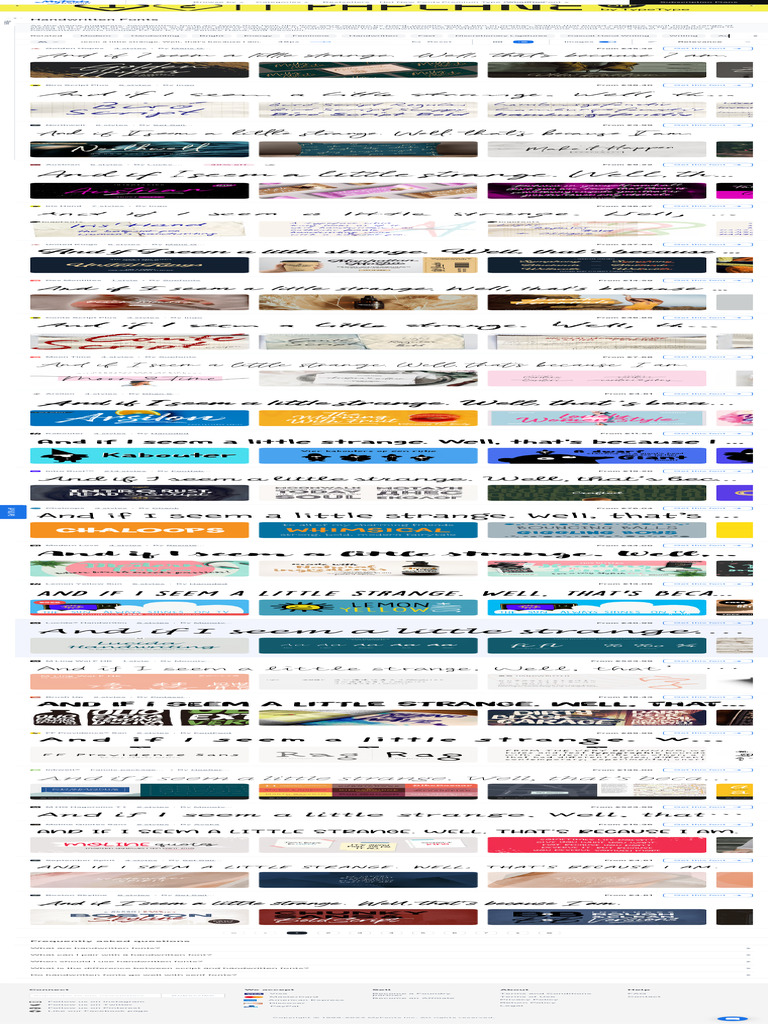 Handwritten Fonts MyFonts | PDF | Typefaces | Publishing