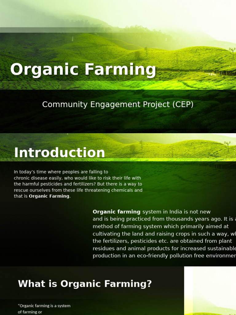 Benefits and Principles of Organic Farming | PDF | Agriculture ...