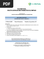 Wits Maths Competition 2025 Questions | PDF