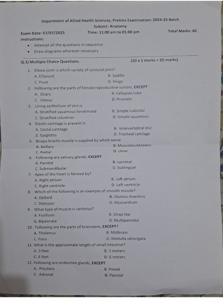 Prelims Question Paper 2025 | PDF