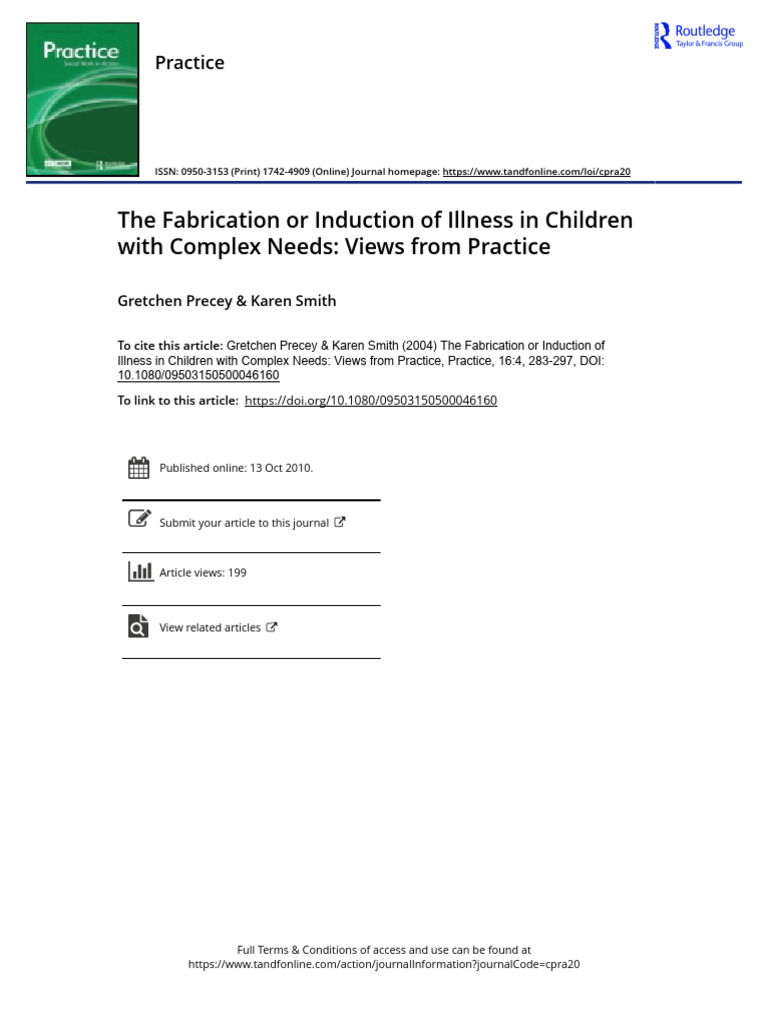 The Fabrication or Induction of Illness in Children With Complex Needs ...