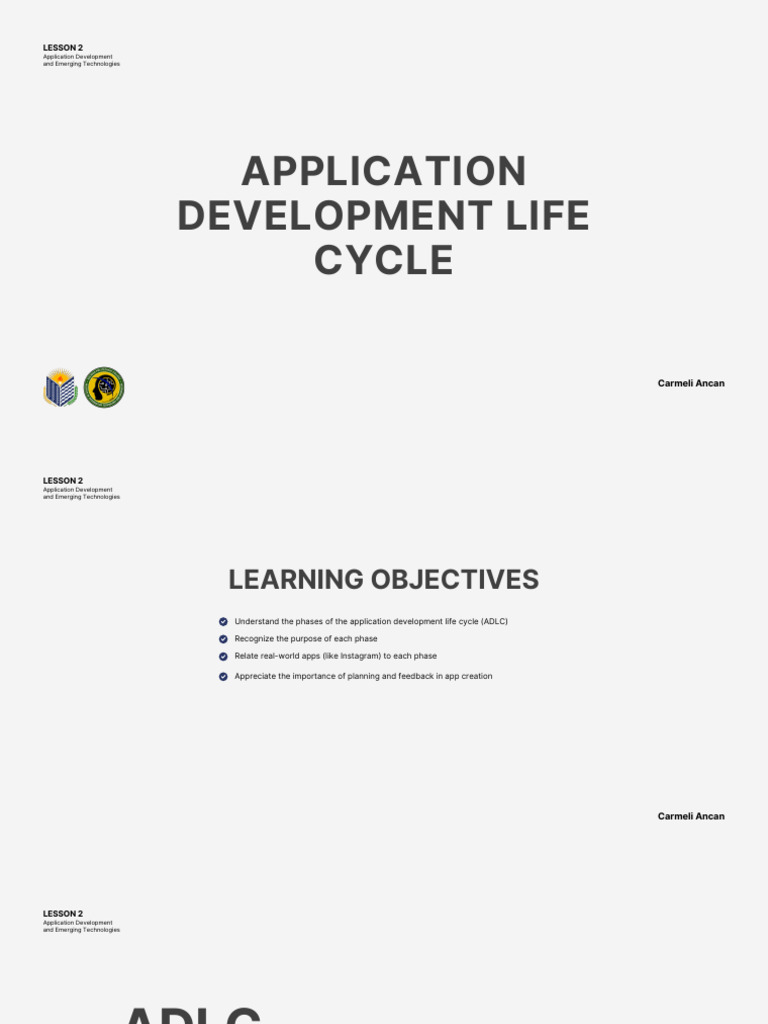 Lesson 2 - Application Development Life Cycle | PDF | Software Development | Software ...
