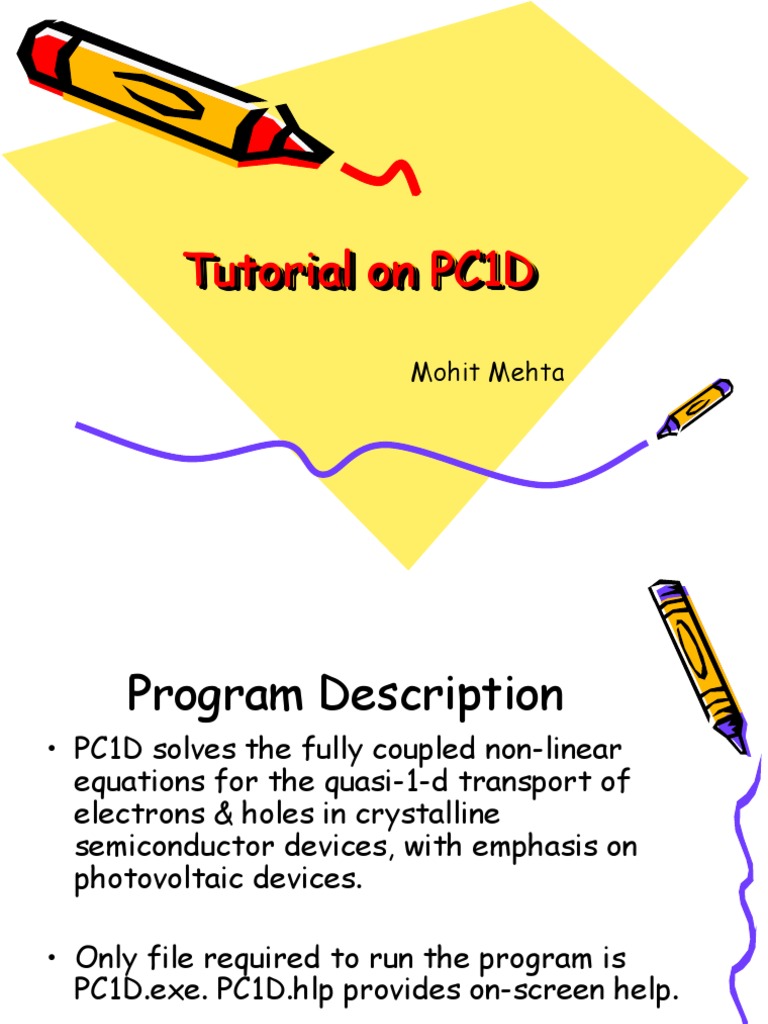 Tutorial On PC1D | PDF