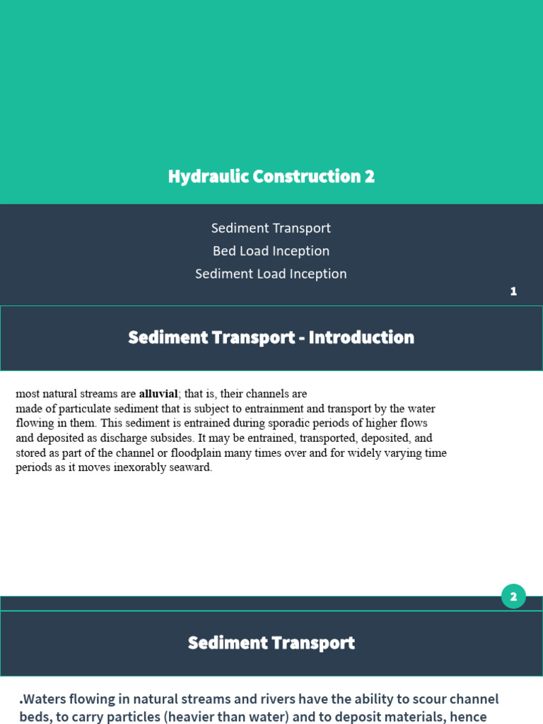 Class 2- Sediment Transport- Bed and Suspended Loadv2 | PDF | Force | Drag (Physics)