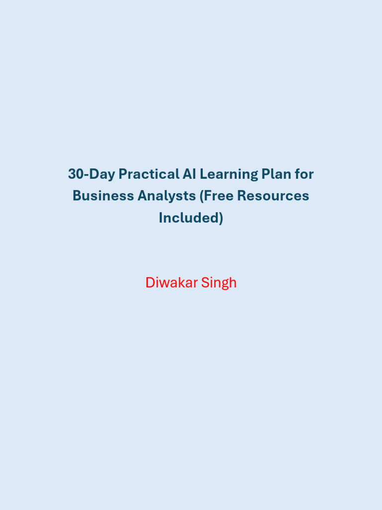 30 Day Practical AI Learning Roadmap | PDF | Artificial Intelligence | Intelligence (AI) & Semantics