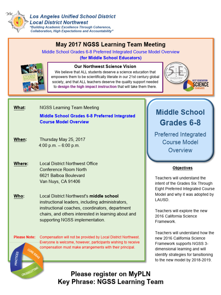 NGSS Learning Team May 2017 Final | PDF