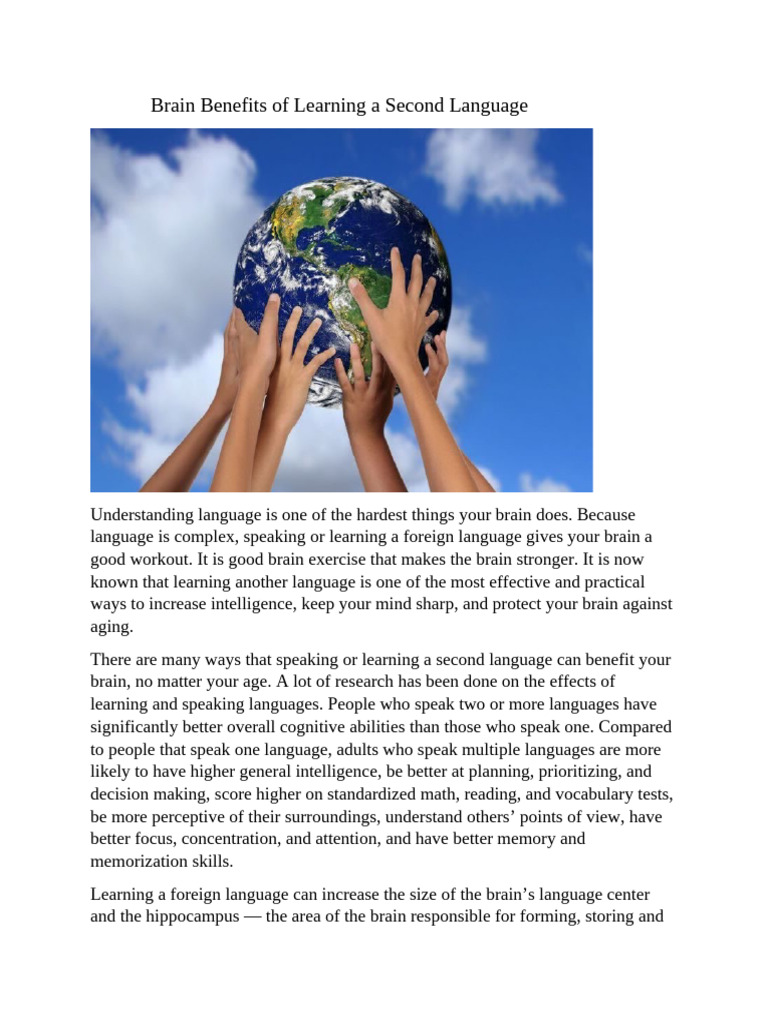 The Brain Benefits of Learning A Second Language | PDF | Learning | Second Language