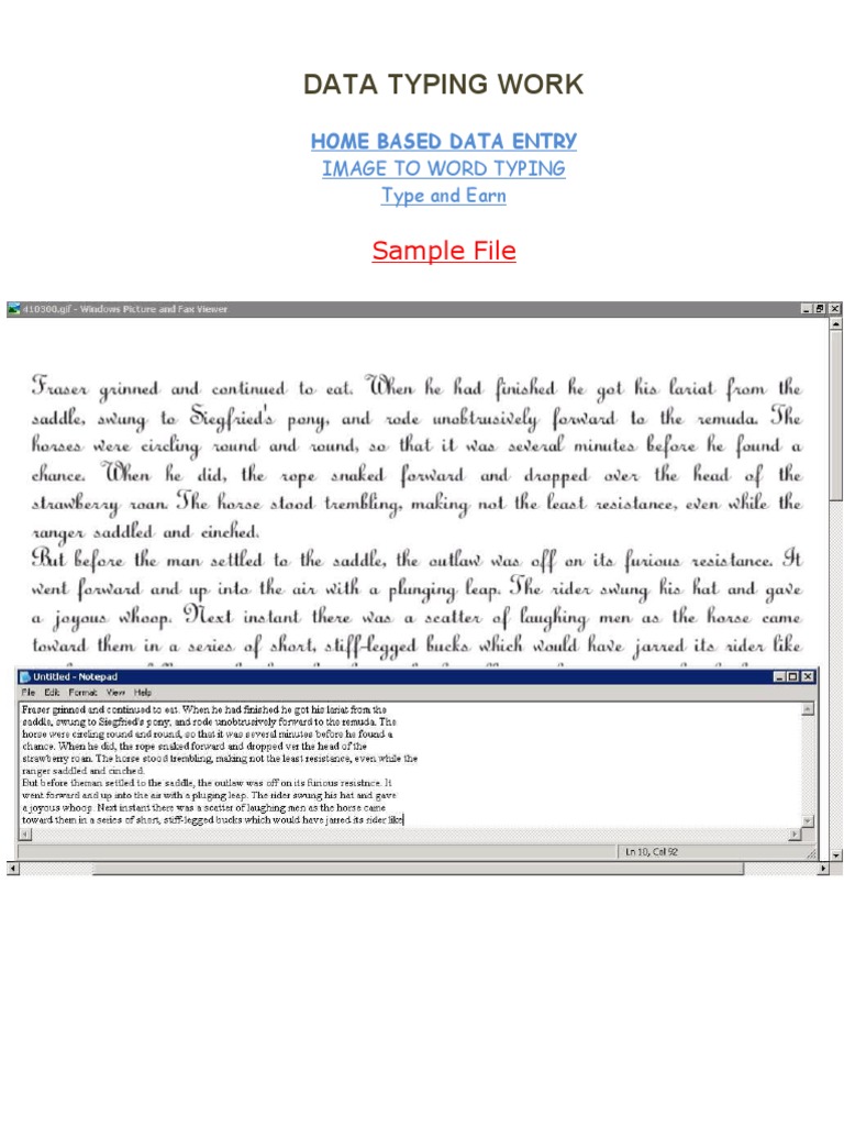 Data Typing Work: Sample File | Download Free PDF | Text File | Computer File