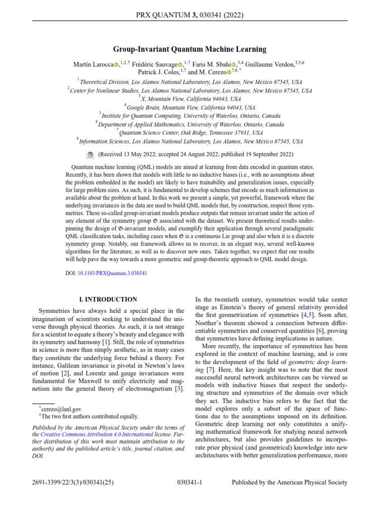 PRXQuantum 3 030341 | PDF | Machine Learning | Accuracy And Precision
