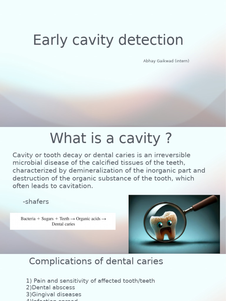 Early Cavity Detection Methods Explained | PDF | Human Tooth | Tooth Enamel