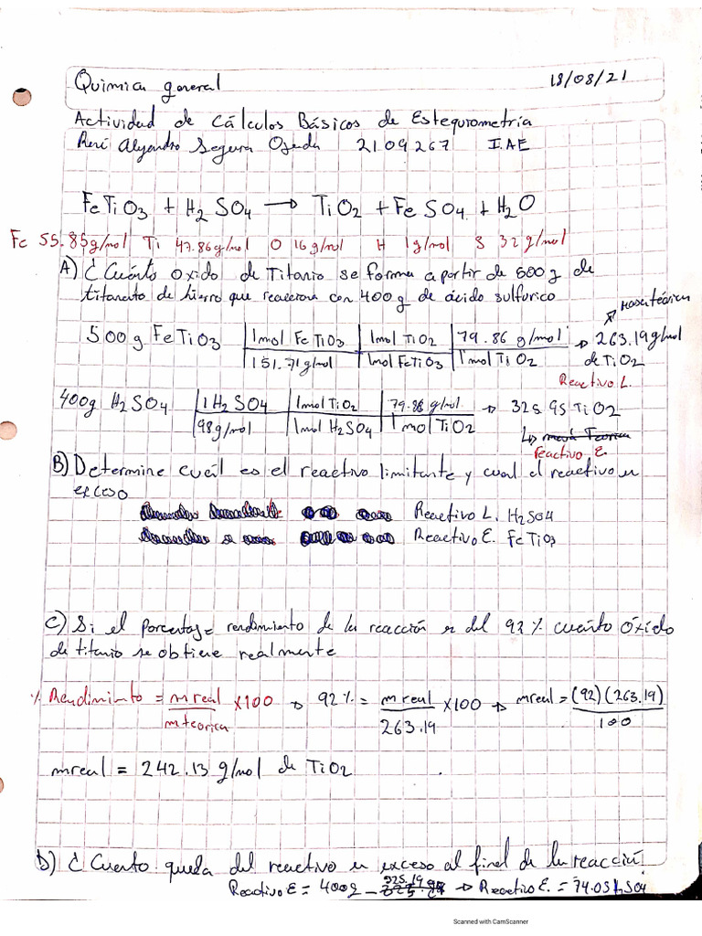 Ejercicio Repasp Quim | PDF