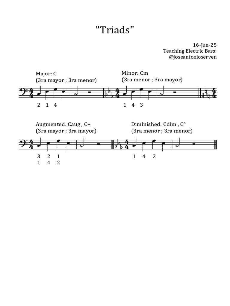 Understanding Triads for Electric Bass | PDF