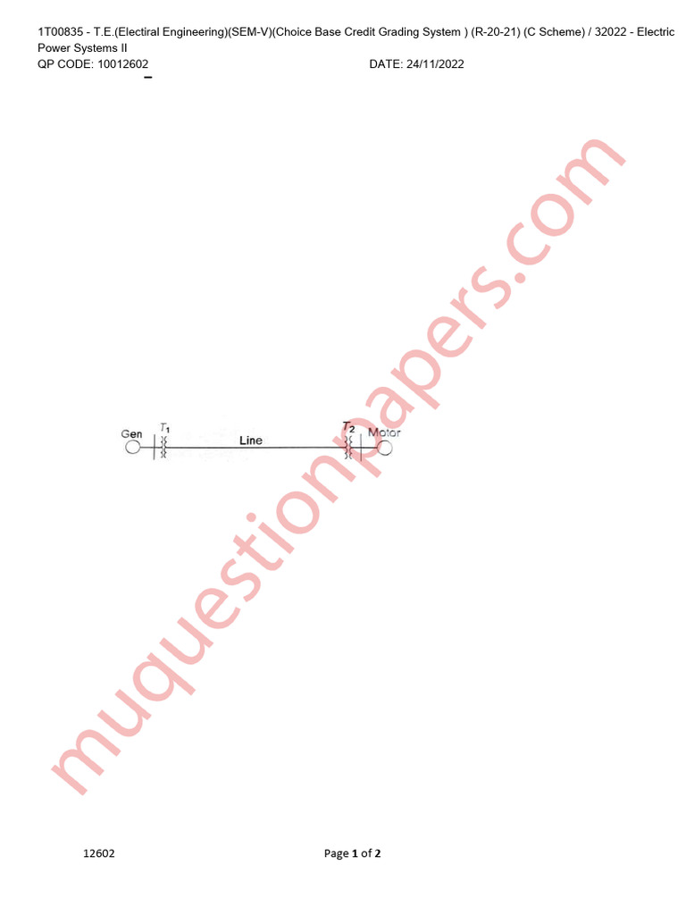 Be Electrical Engineering Semester 5 2022 December Electrical Power ...