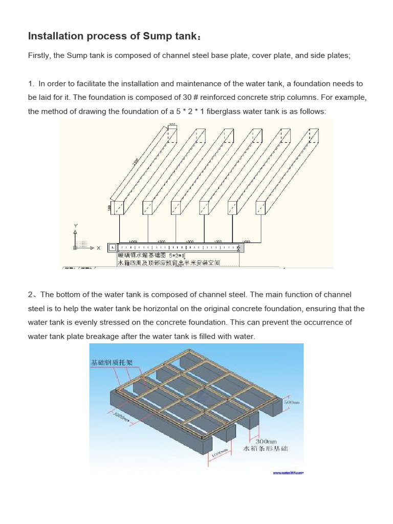 Sump Tank Installation | PDF | Screw | Mechanical Engineering