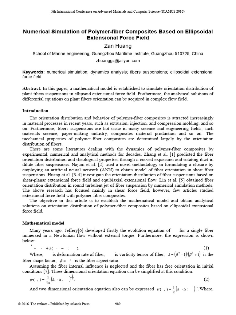 Numerical Simulation of Polymer-Fiber Composites B | PDF | Composite ...