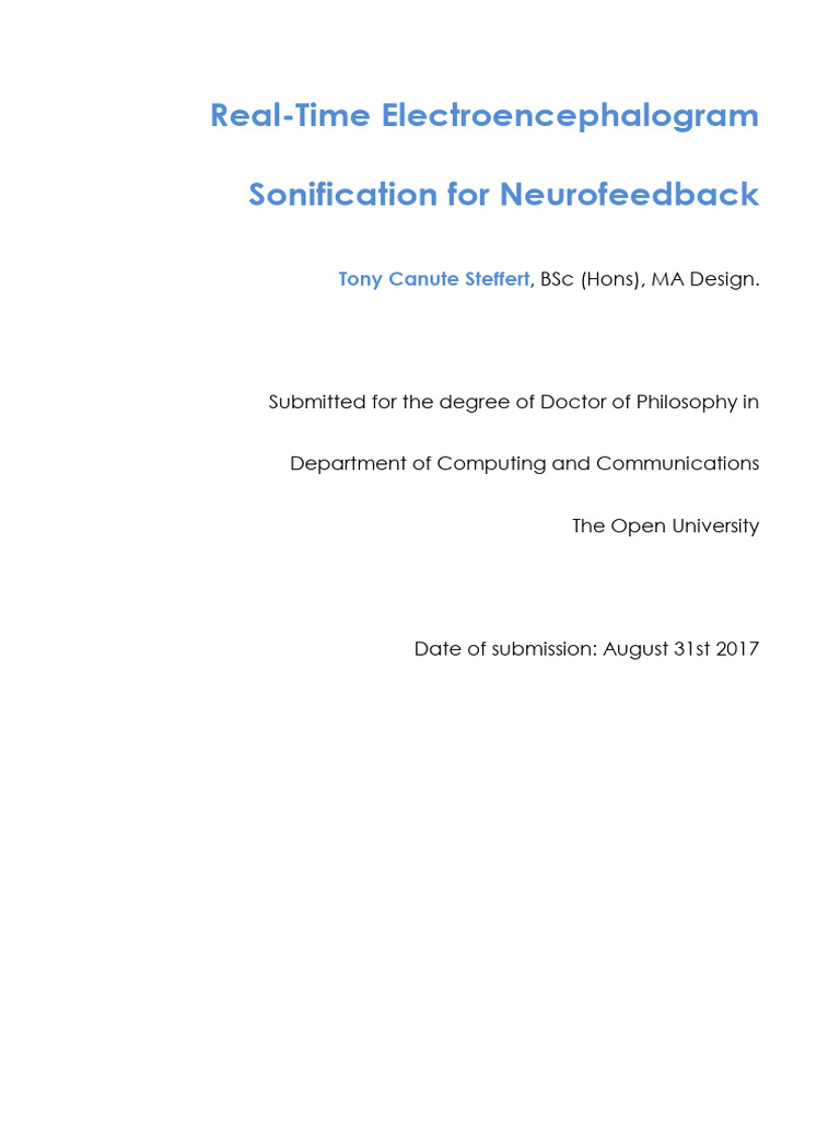 Steffert PhD 2018 Final | PDF | Neurofeedback | Electroencephalography