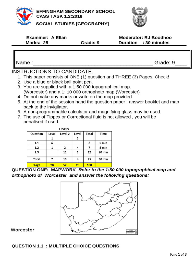 Cass-Task-1.2 - GEO T3 GR9 | PDF | Topography | Geographical Technology