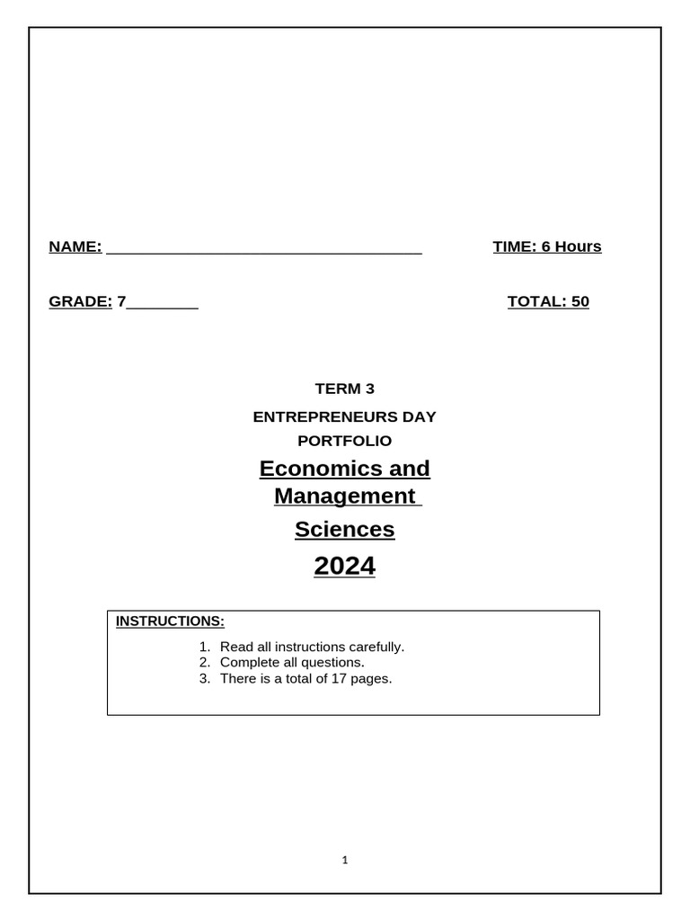 Grade 7 Market Day Portfolio Term 3 Se16yh | PDF | Swot Analysis ...