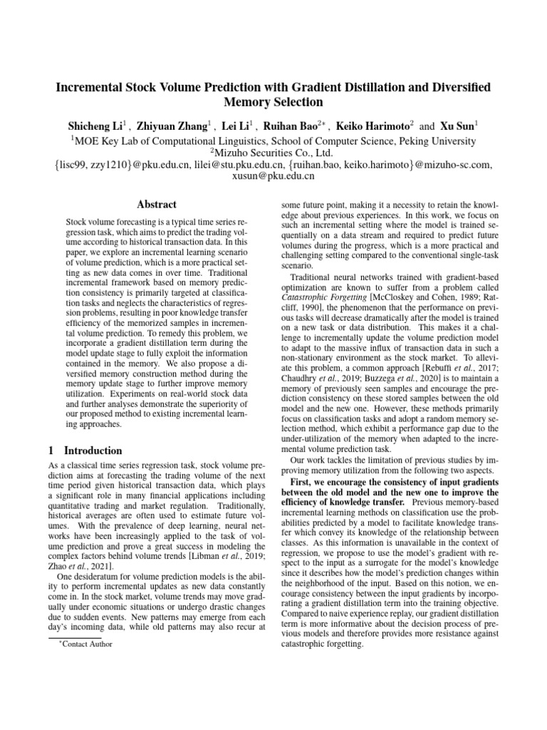 IJCAI22 Incremental Volume Prediction (Camera Ready) | PDF | Principal ...
