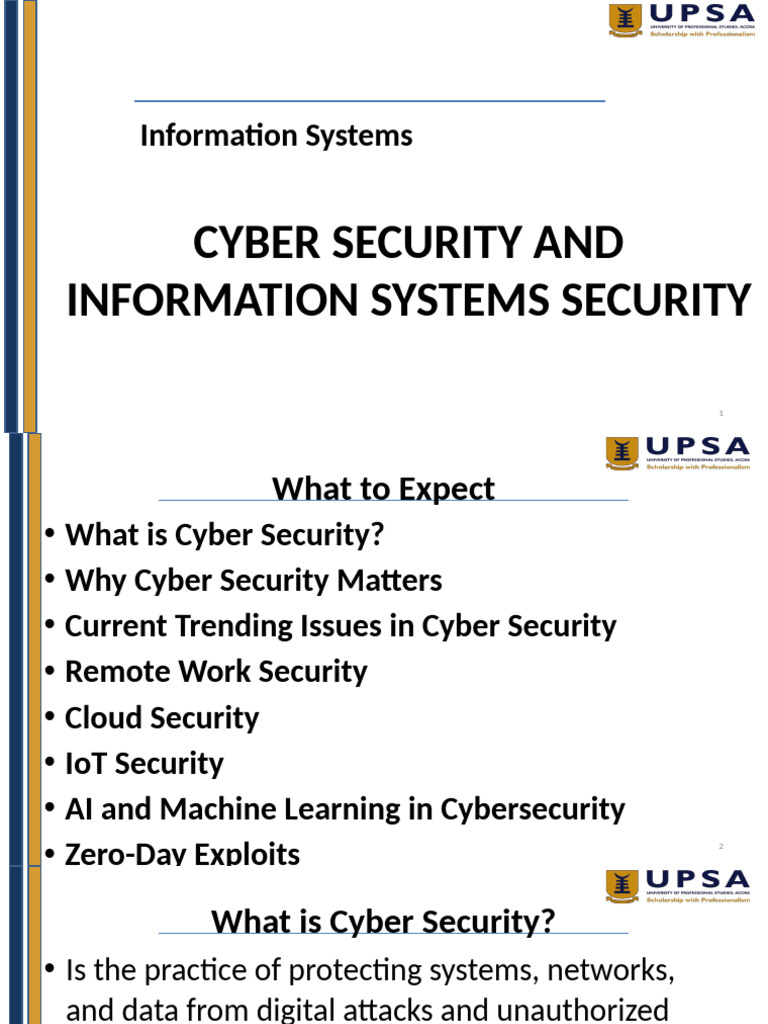Information Systems 8 - Cyber Security and Information Systems Security ...