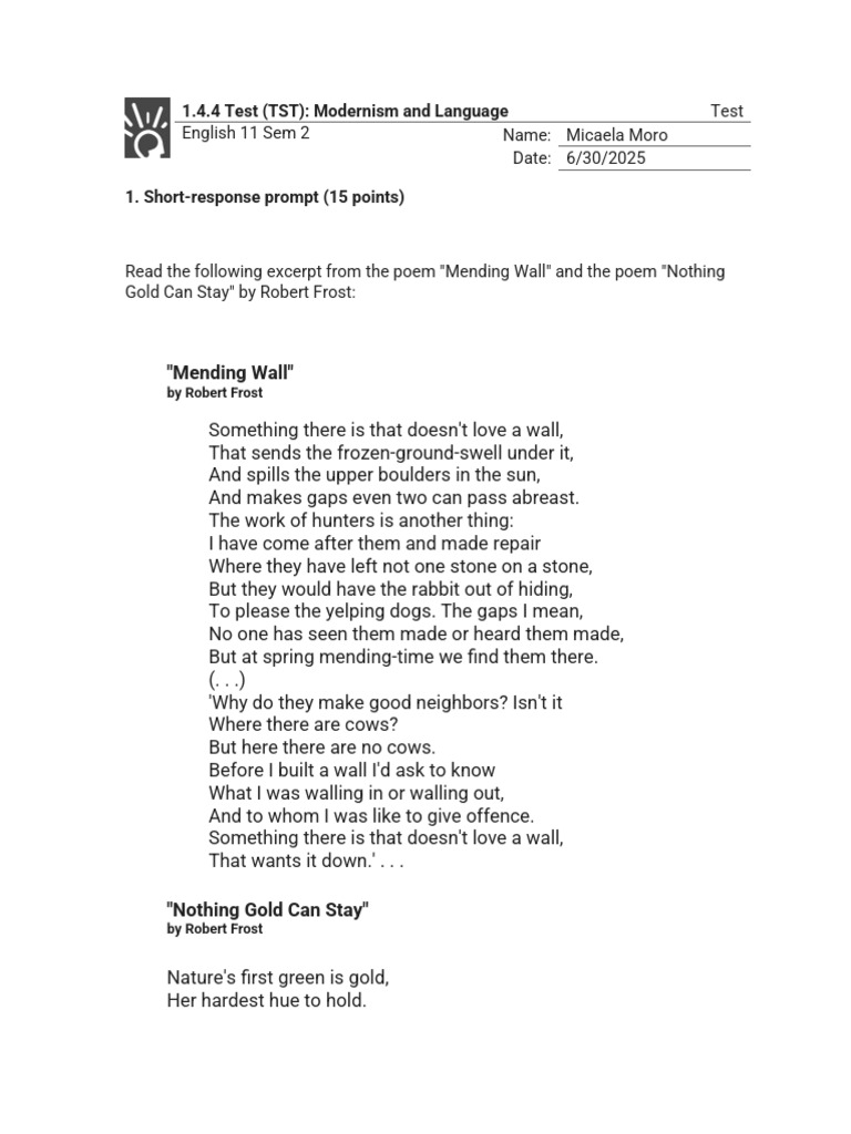 Analyzing Frost's Figurative Language | PDF
