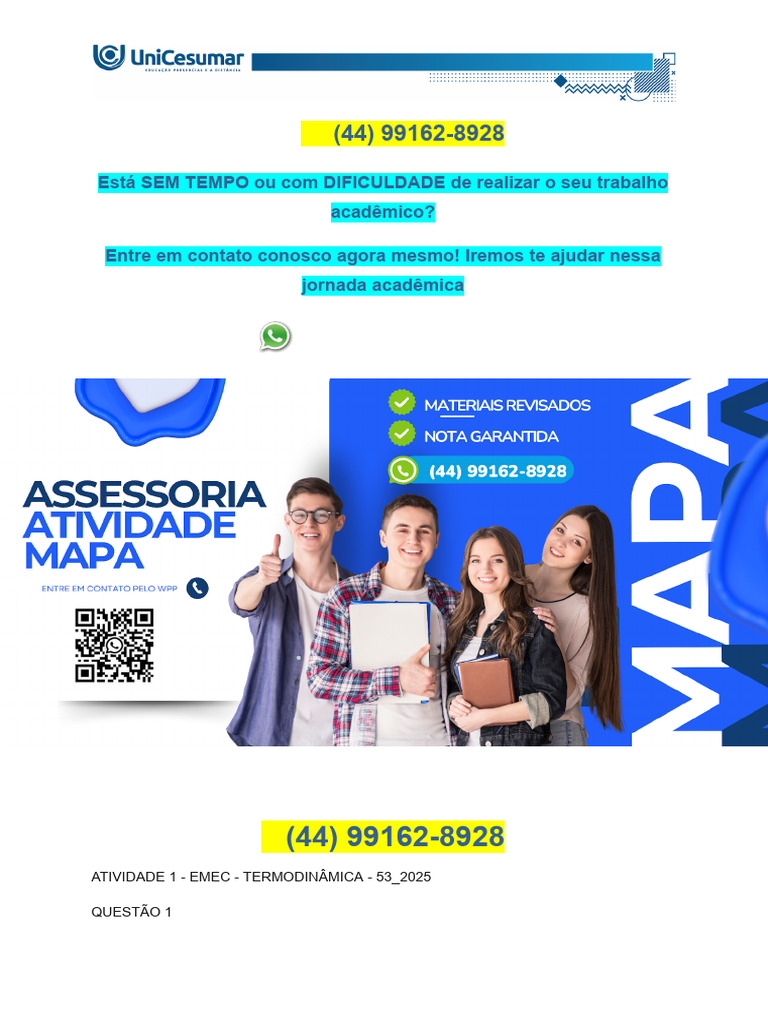 Atividade 1 - Emec - Termodinâmica - 53_2025 | PDF