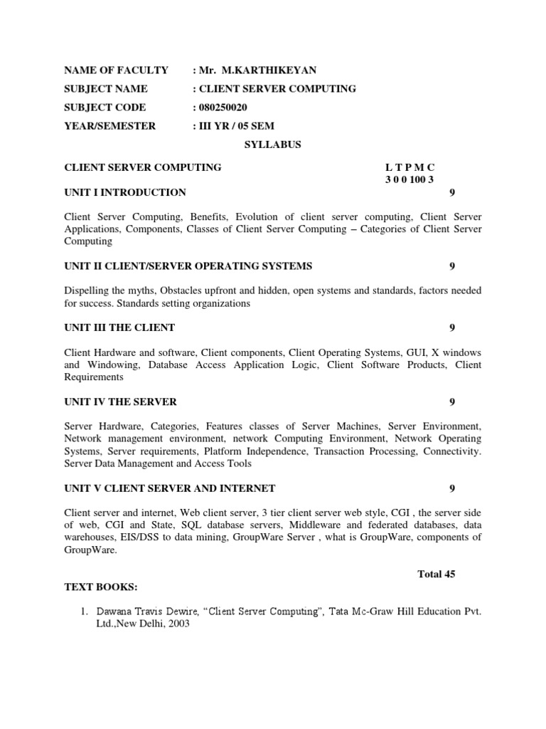 Client Server Computing Notes Mk Pdf Clientserver Model Server Computing
