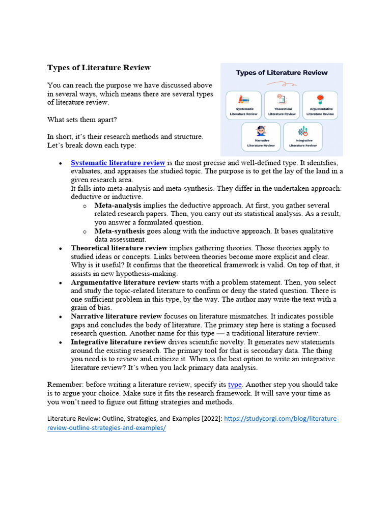 Types of Literature Reviews Explained | PDF | Literature Review ...