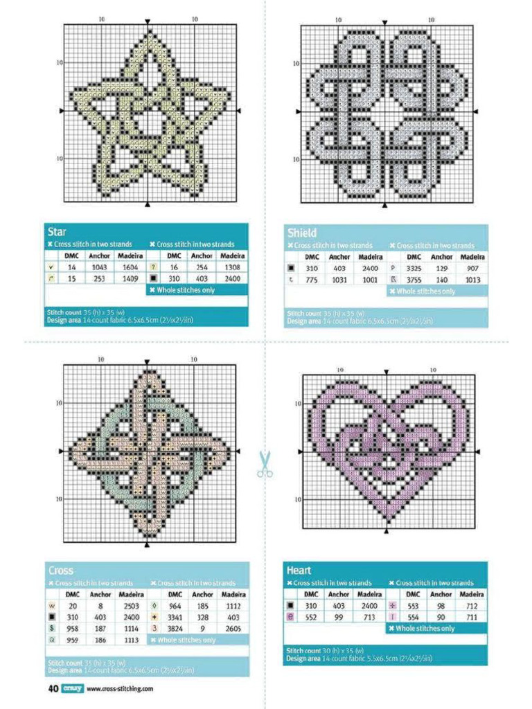 Assorted Knots Cross Stitch Pattern | PDF