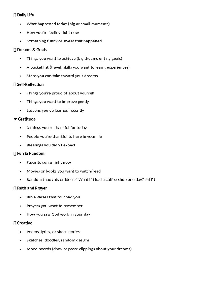 Daily Life Reflections and Aspirations | PDF