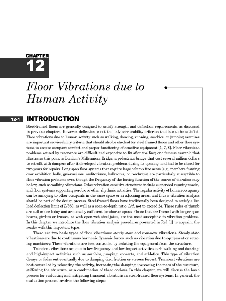 Floor Vibration Analysis in Steel Frames | PDF | Beam (Structure ...