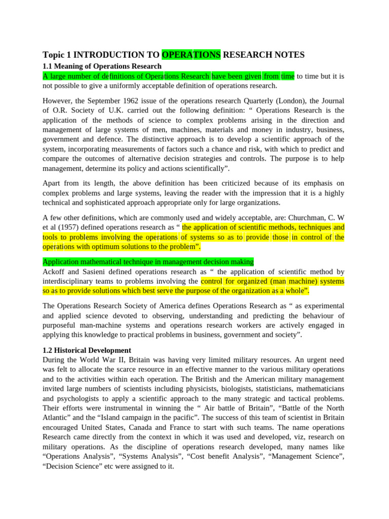 Introduction to Operations Research Concepts | PDF | Conceptual Model ...