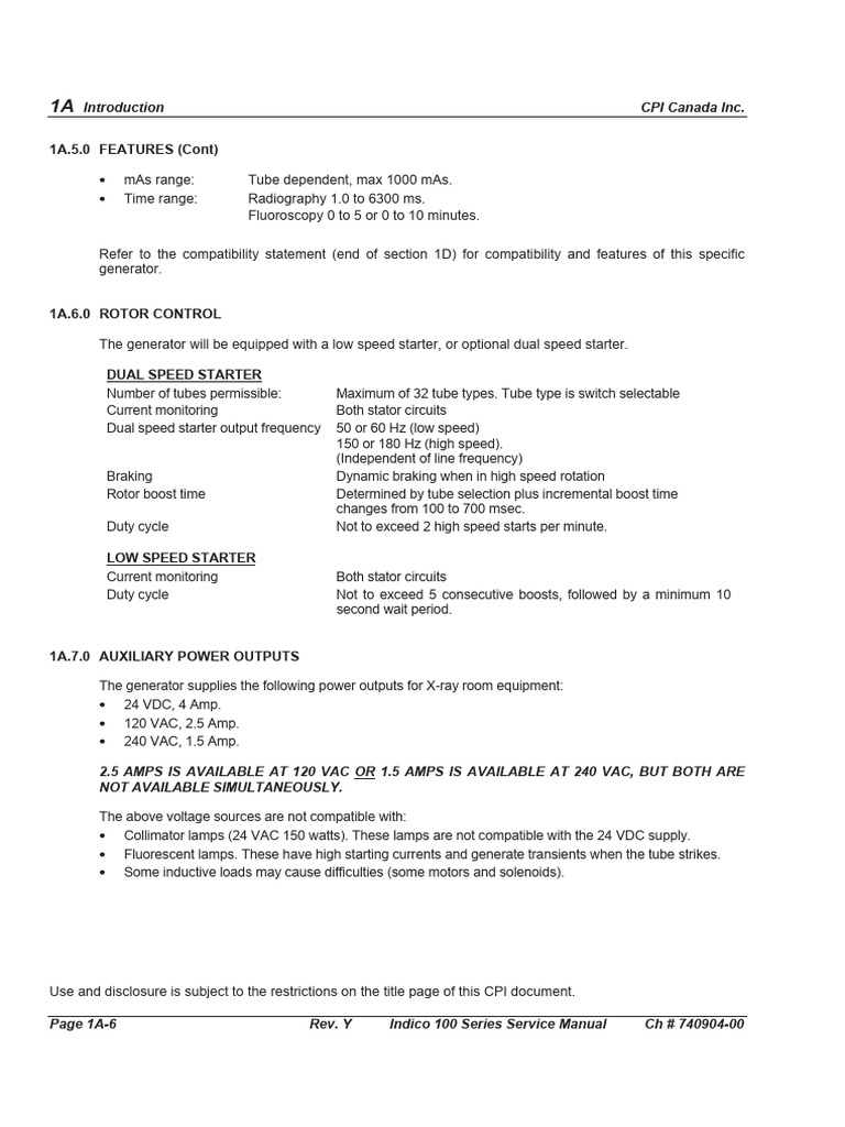 Indico 100 SP X-Ray Generator p9 | PDF | Electric Generator | Alternating Current
