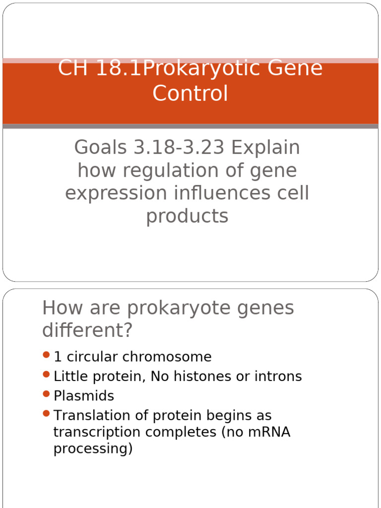 CH 18 PROKARYOTIC Gene Control | PDF