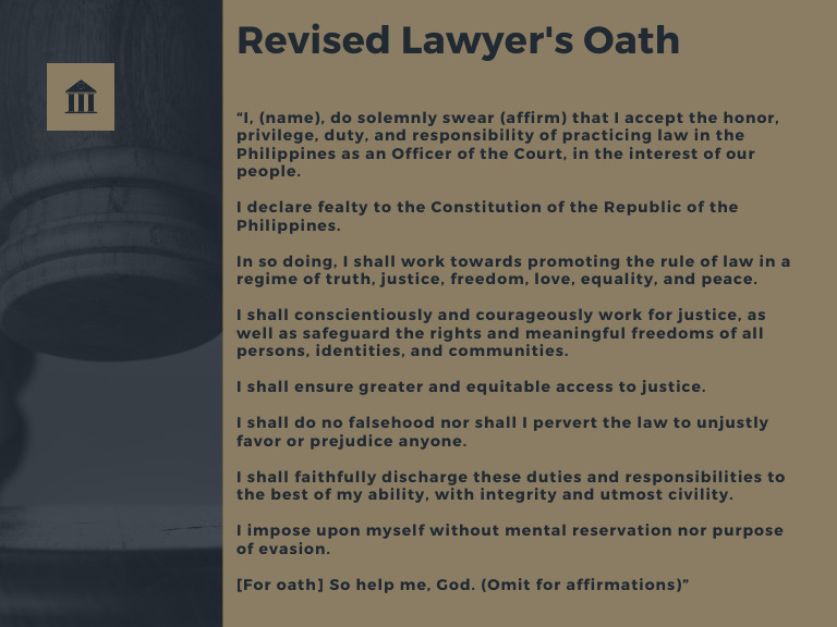 Revised Lawyer's Oath | PDF
