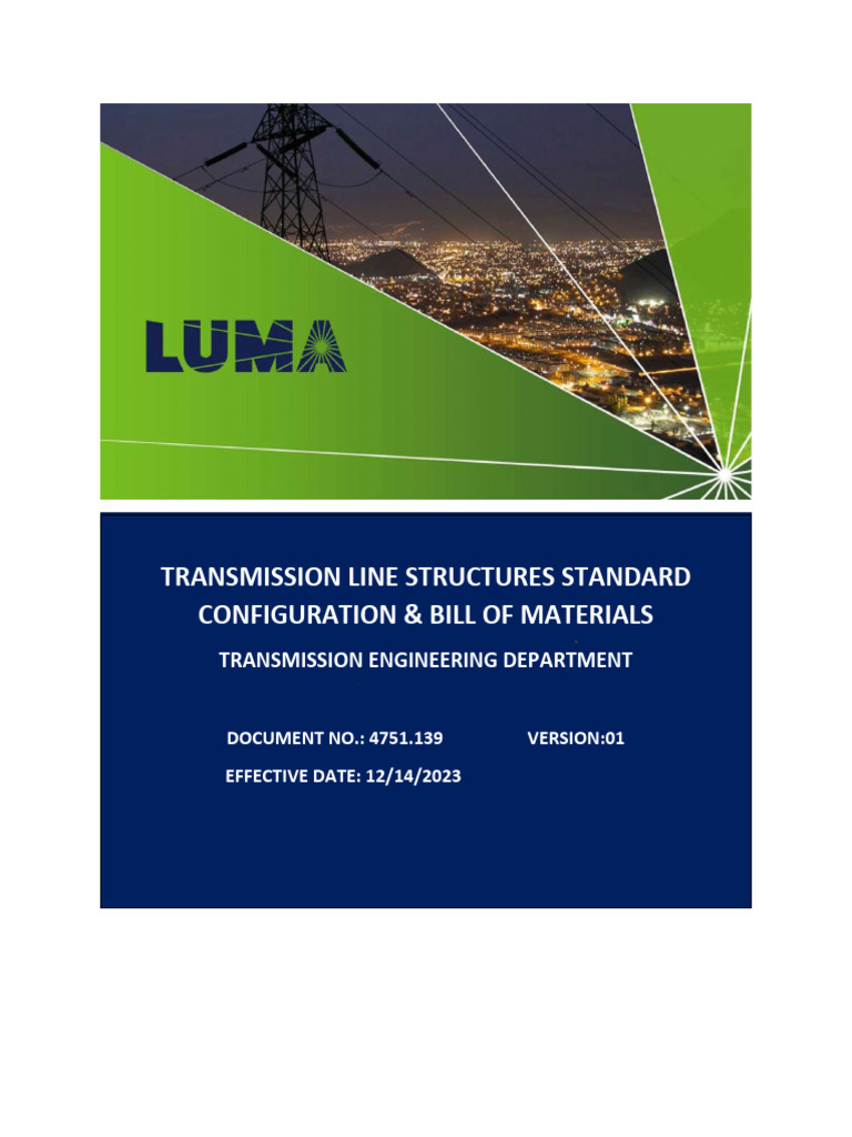 Transmission Line Structures Bill of Materials | PDF | Electrical ...