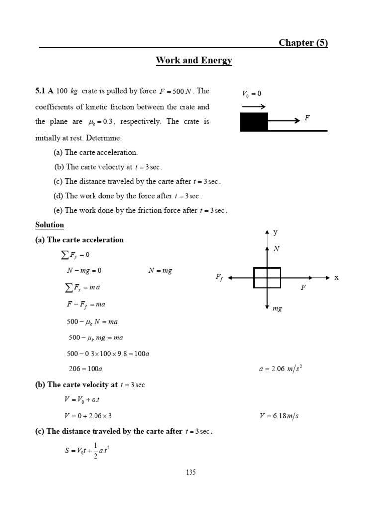 Work and Energy Calculations in Physics | PDF | Force | Friction