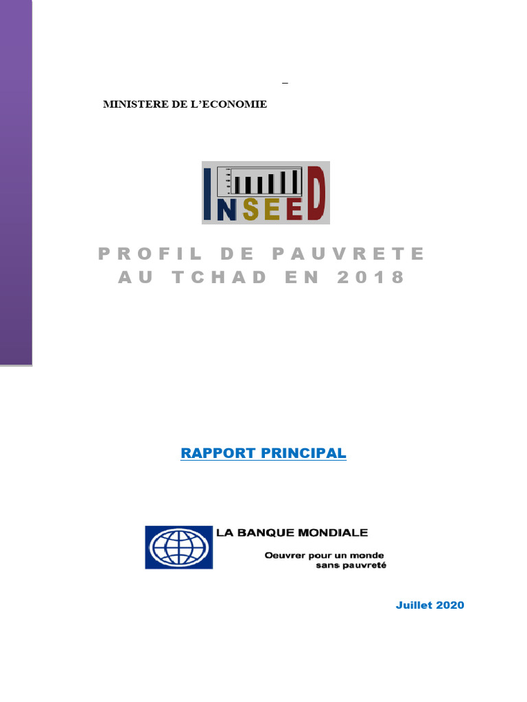 Rapport Principal Profil Pauvrete ECOSIT4 TCD 2018 | PDF | Main-d'œuvre ...