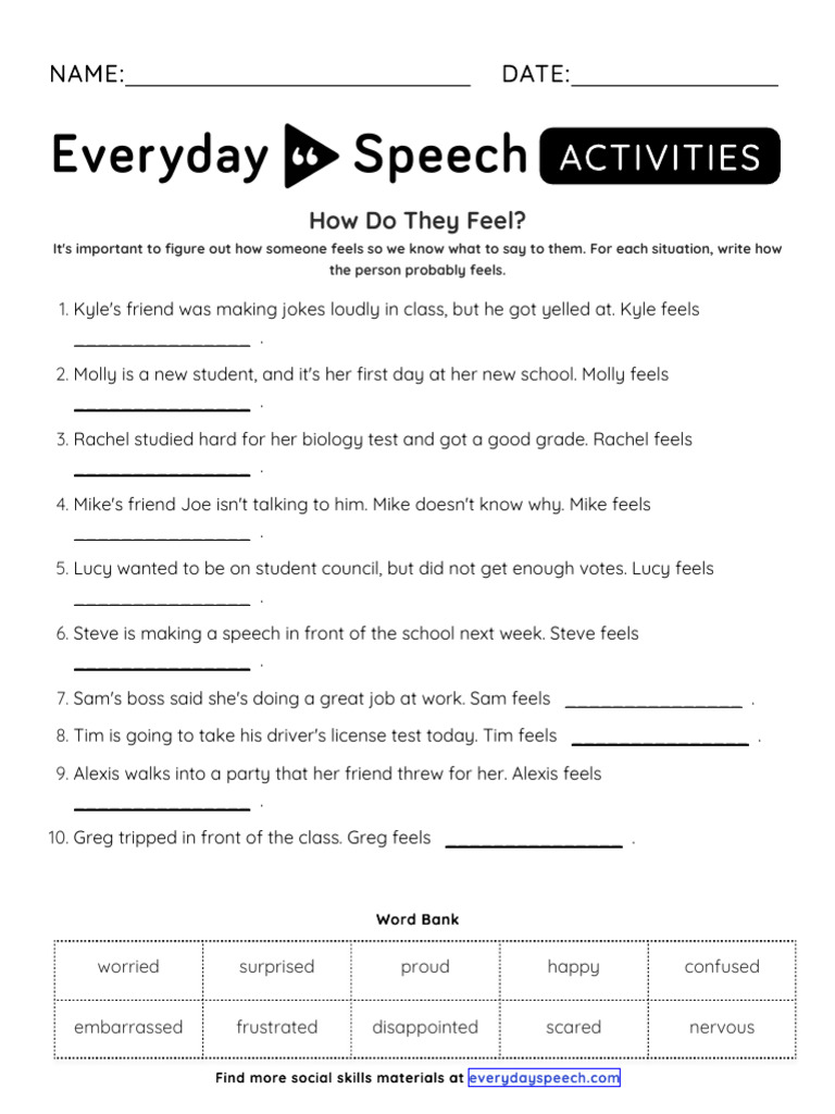 Interactive Worksheet - How Do They Feel | PDF