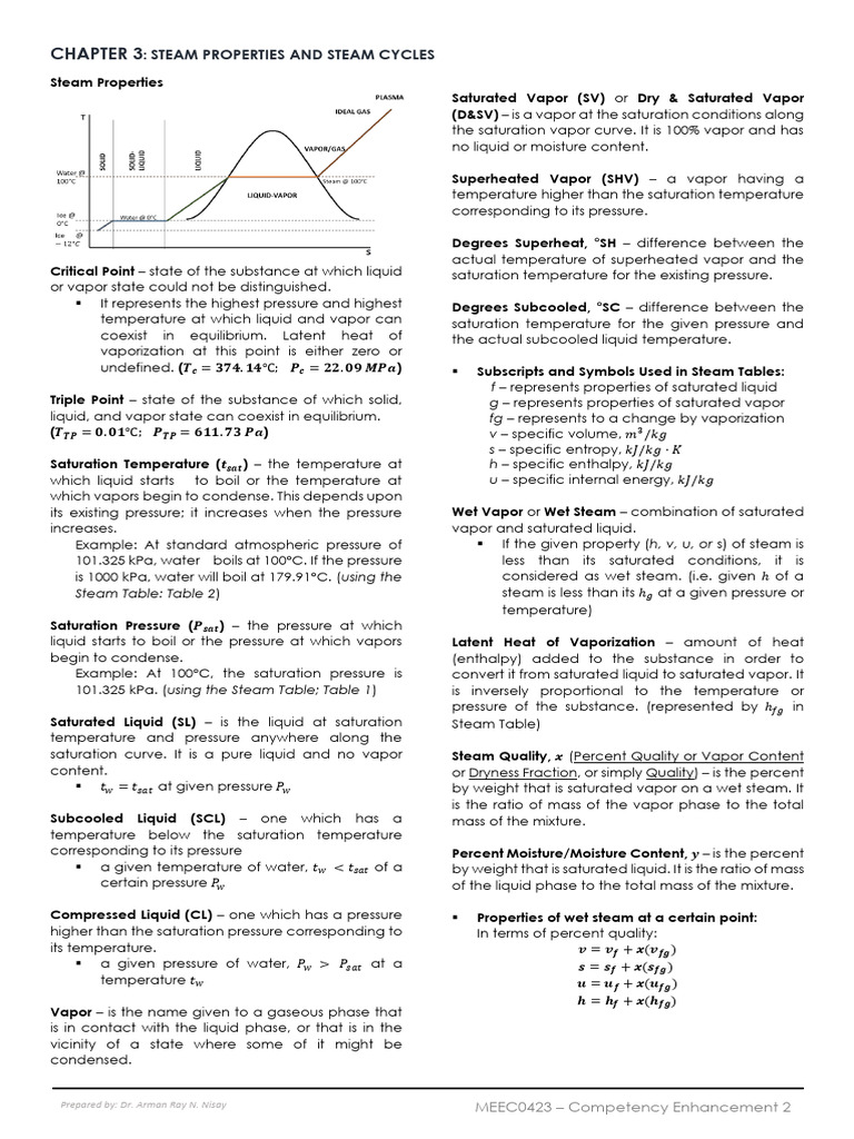 Meec0423 Chapter 3 Vapor Cycles | PDF | Steam | Physical Phenomena